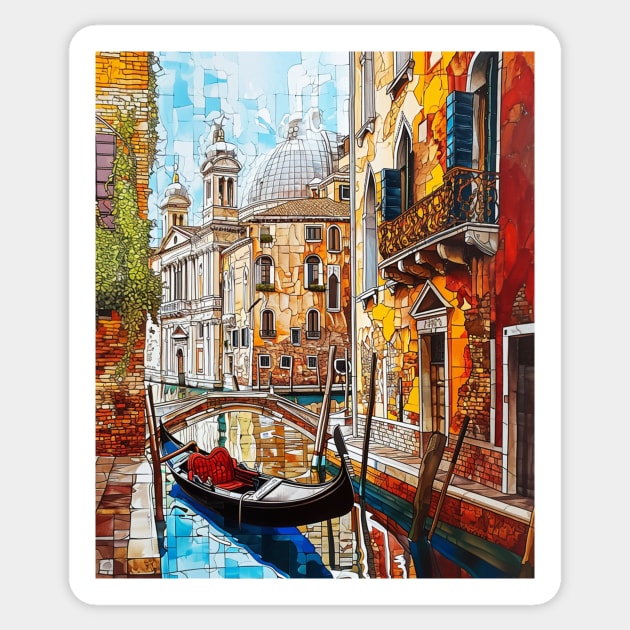 Colorful Venice Italy in Stained Glass effect - Venice Carnival Gift ...