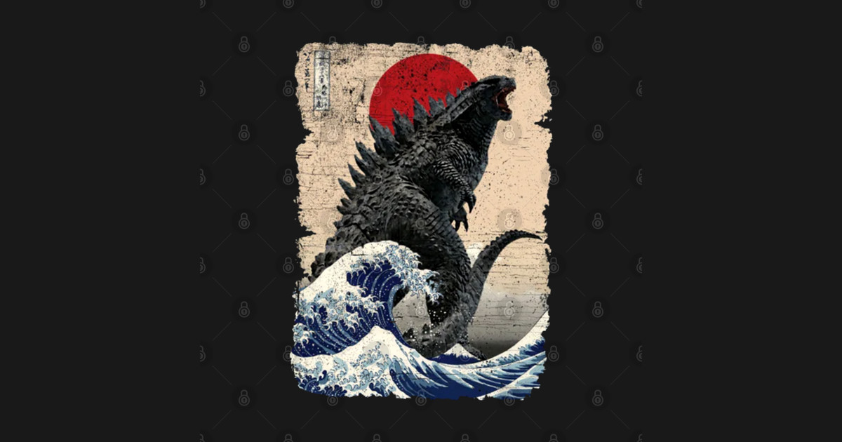 Godzilla kanagawa waves - Kanagawa Wave - T-Shirt | TeePublic