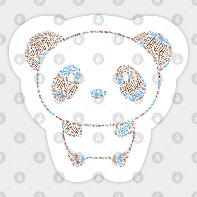panda word art - Panda - Sticker | TeePublic