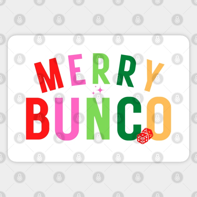 Bunco Christmas Gift Merry Bunco Dice Game - Bunco - Sticker | TeePublic