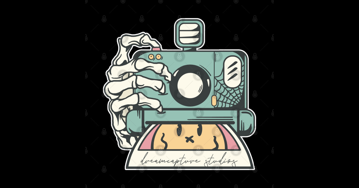 skeleton old school camera - Skeleton Bones - Sticker | TeePublic
