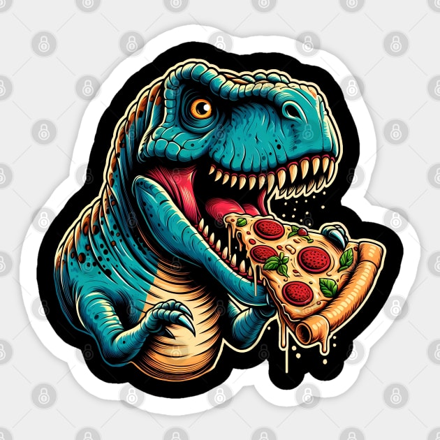 Tyrannosaurus Rex Eating Pizza - Tyrannosaurus Rex - Sticker | TeePublic