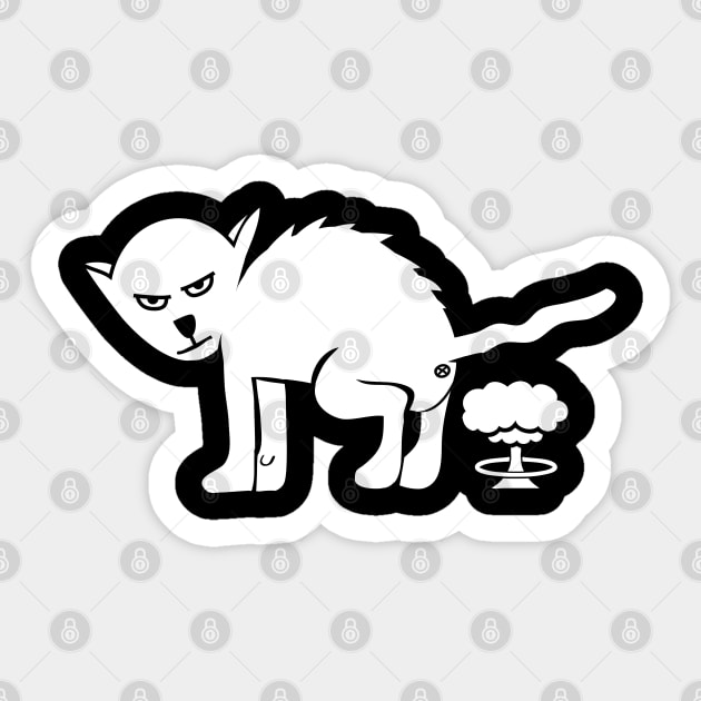 Rude Cat Antisocial Atomic Poo Rude Cats - Rude Cat - Sticker | TeePublic