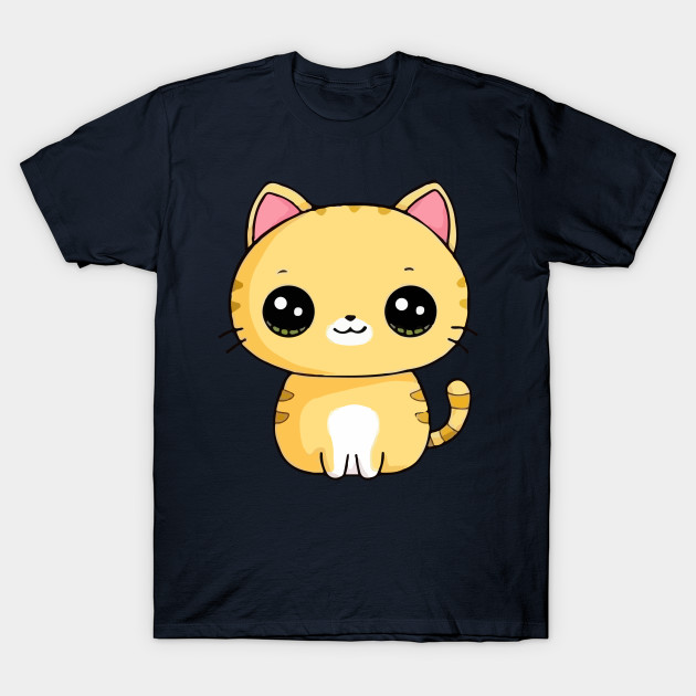 Chibi yellow Cat cute - Chibi Yellow Cat Cute - T-Shirt | TeePublic