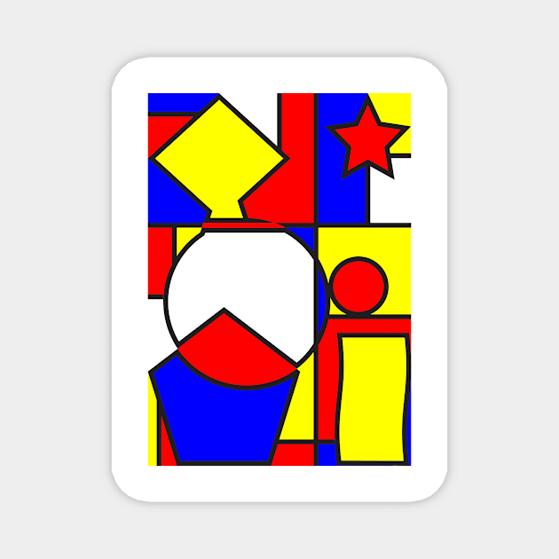 Inspired by Mondrian shapes - Mondrian - Magnet | TeePublic