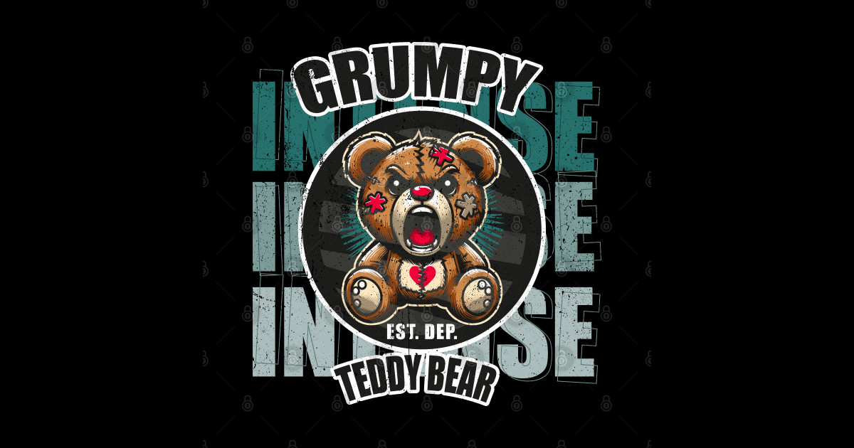 Grumpy Teddy Bear cartoon, Art Illustration - Teddy Bear Lover ...