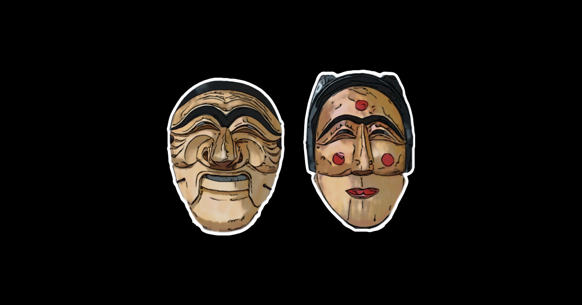 Hahoetal - korean mask - Hahoe - Magnet | TeePublic