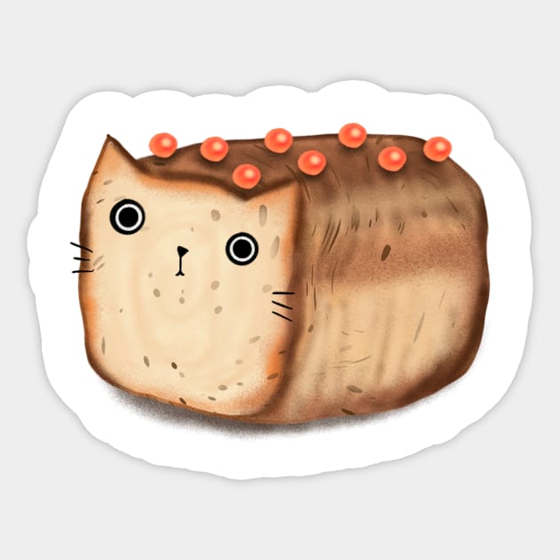 Funny hand draw illustration with bread looking like cat. - Cat Bread ...