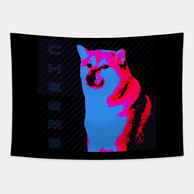 Cheems Doge Cyberpunk - Doge - Tapestry | TeePublic