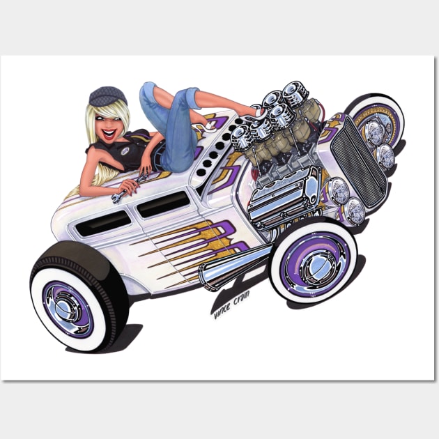 Hot Rod Pin Up Show Car - Hot Rod - Posters and Art Prints | TeePublic