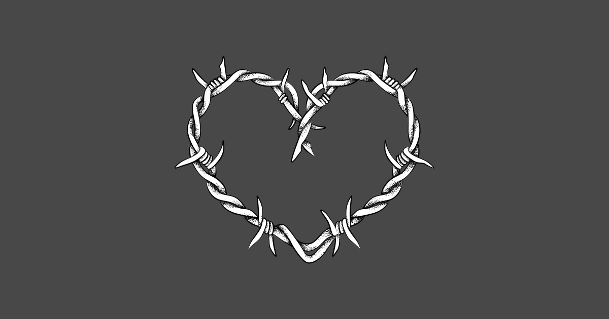 Heart shape of barbed wire - Heart - Sticker | TeePublic