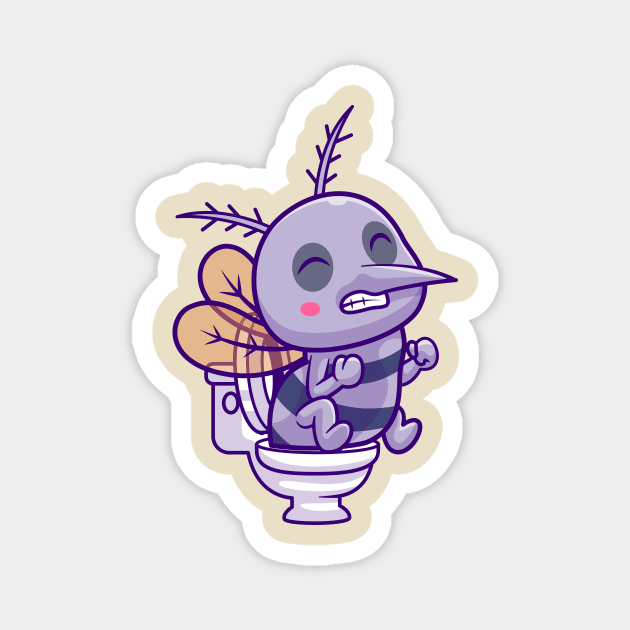 Cute Mosquito Pooping On Toilet Cartoon - Cute Mosquito Pooping On ...