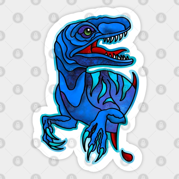 Blue Tyrannosaurus Rex - Blue Dinosaur - Sticker | TeePublic