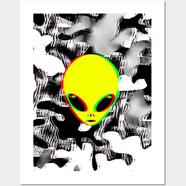 Trippy Alien Camo - Alien - Posters and Art Prints | TeePublic