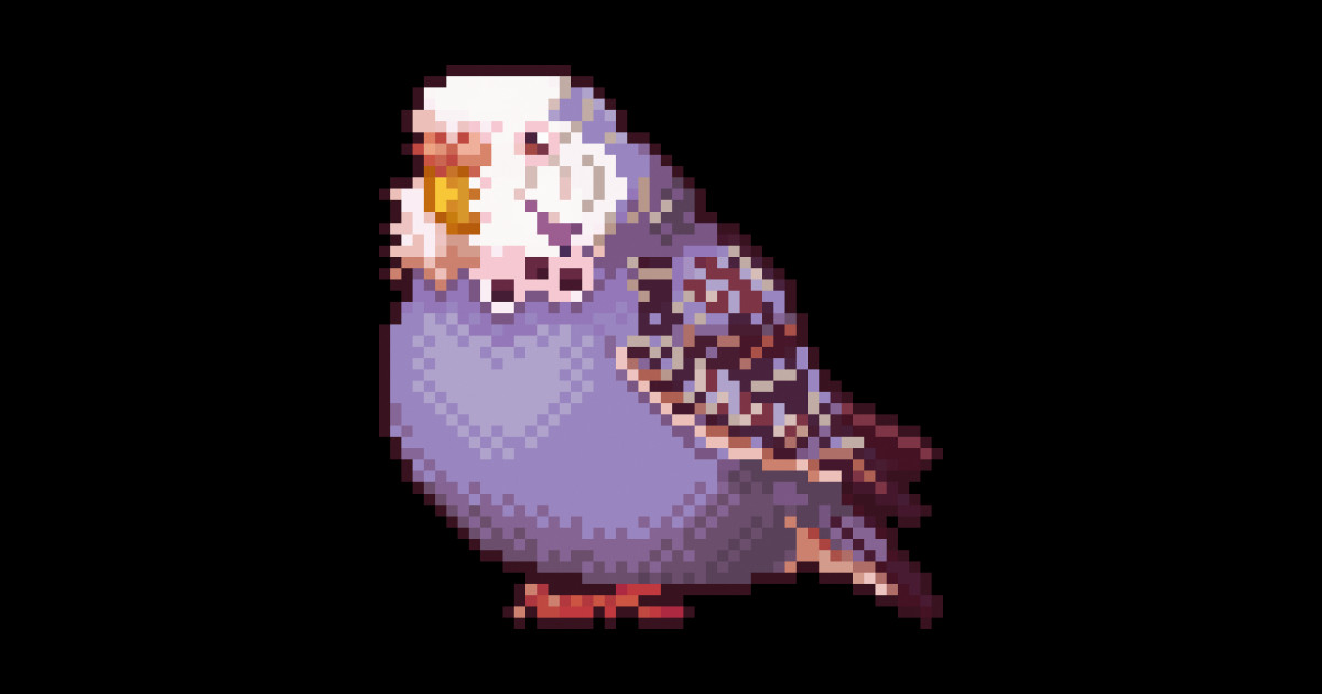 Pixel Blue Budgie - Bird - Sticker | TeePublic