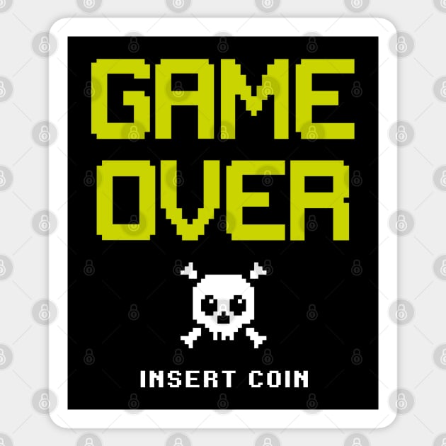 Game Over insert coin - Game Over - Sticker | TeePublic