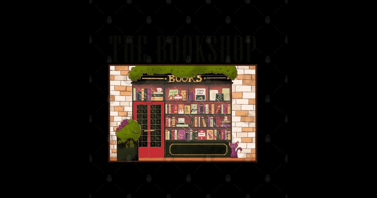 The Bookshop Storefront Illustration - Book Lovers - Posters and Art ...