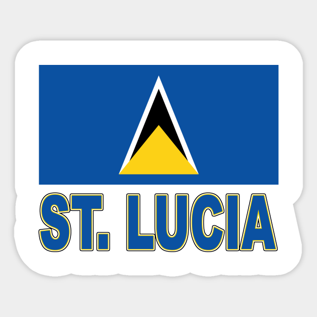 The Pride of St. Lucia - Saint Lucia Flag Design - Lucia - Sticker ...