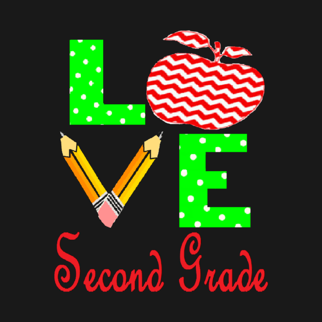 "LOVE Second Grade" Teachers Teaching - Grade - T-Shirt | TeePublic