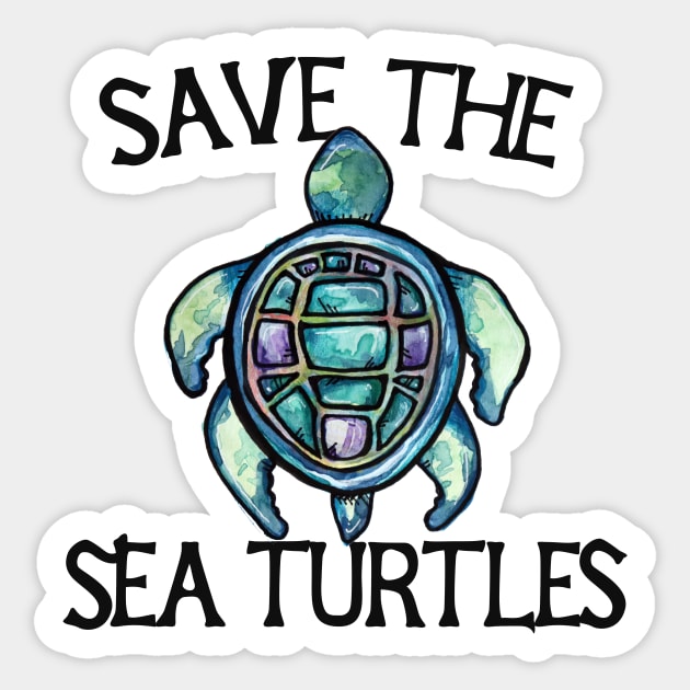 Save the sea turtles - Save The Sea Turtles - Sticker | TeePublic