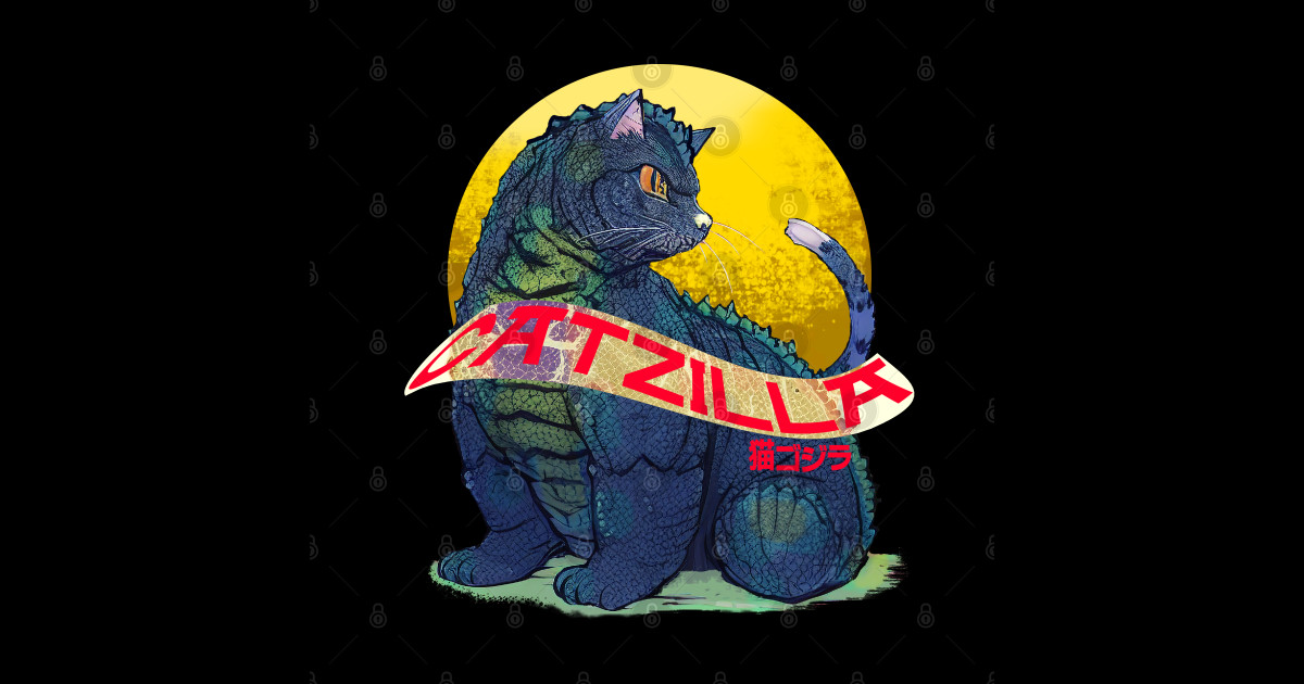GODZILLA CATZILLA - Godzilla - Sticker | TeePublic