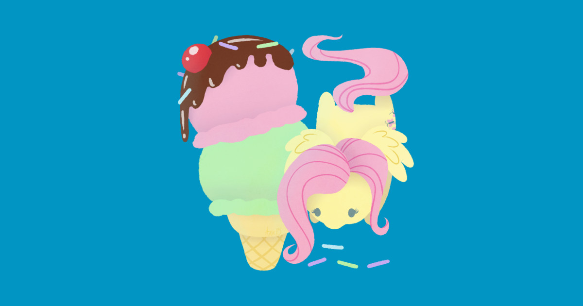 Fluttershy's Ice Cream - My Little Pony - Sticker | TeePublic