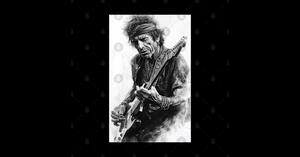 Keith Richards: Timeless Riffs in Black - Rolling Stones Lips - Sticker ...