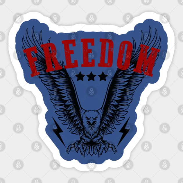 Freedom Eagle - American Freedom - Sticker | TeePublic
