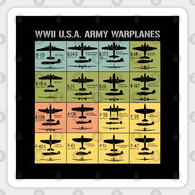 WW2 USA Amy War Planes - Ww2 Plane - Sticker | TeePublic