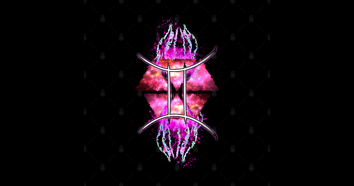 Gemini Zodiac - Pink Abstract - Gemini - Sticker | TeePublic