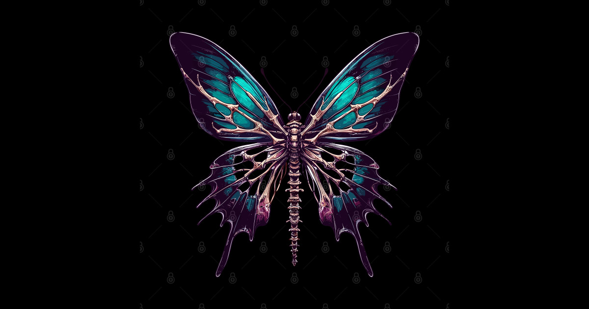 Skeleton Butterfly - Skeleton Butterfly - Sticker | TeePublic