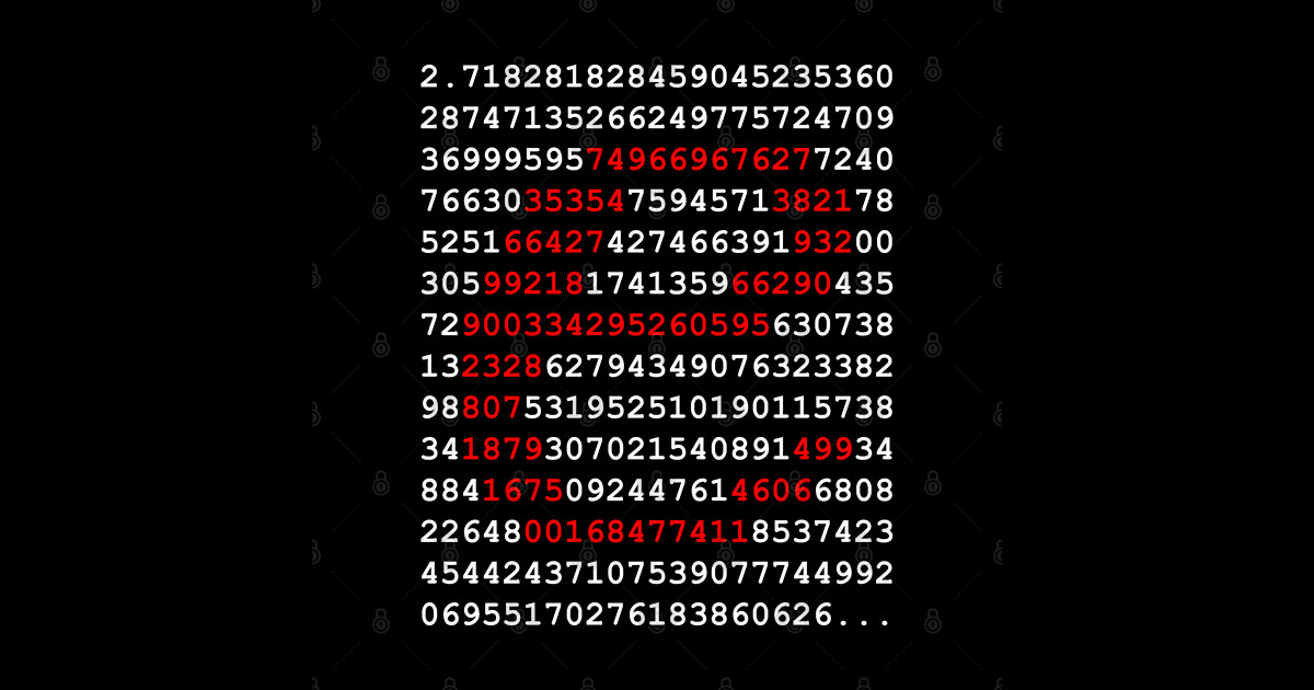 The First Few Digits Of Eulers Number Constant E Eulers Number