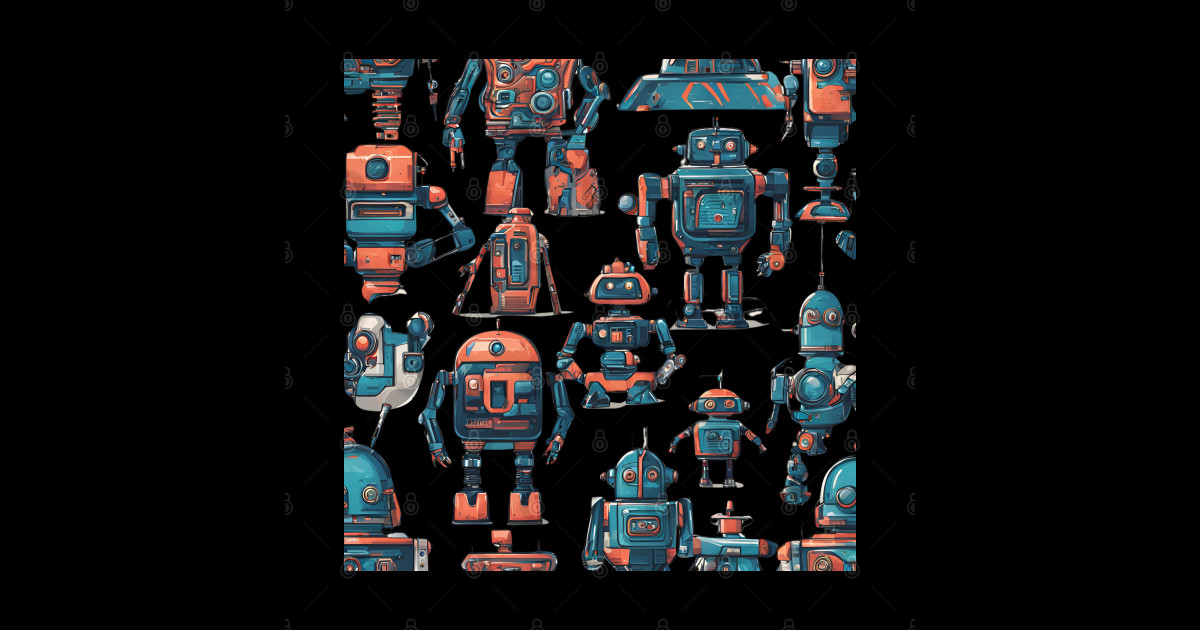 90s Home Robot Designs - garage robots - 90s Robot Aesthetic - Sticker ...