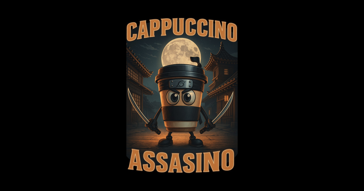 Cappuccino Assassino Italian Meme Funny Coffee Lover - Cappuccino ...