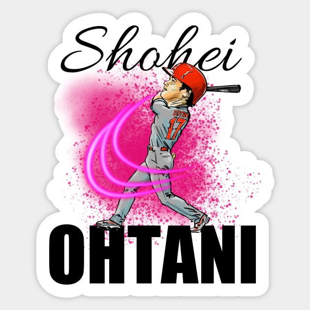Shohei Ohtani Cartoon hitting home run (black text) - Shohei Ohtani ...
