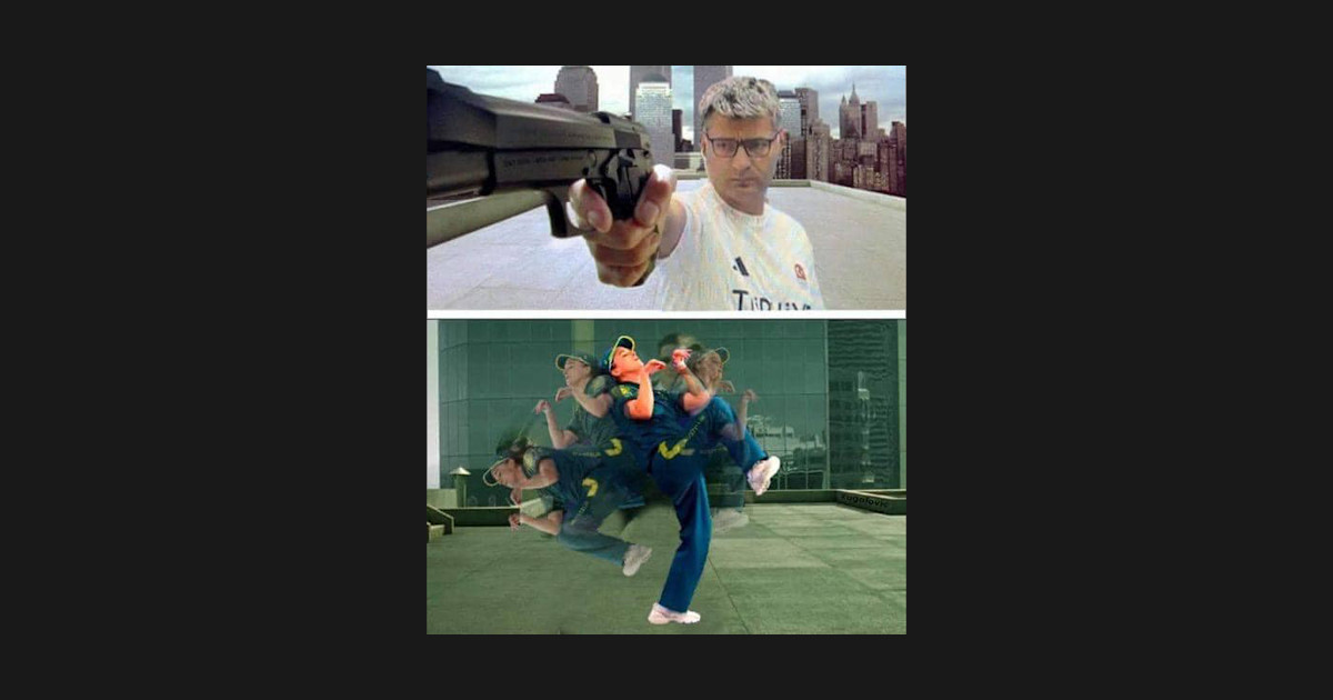 Olympics Shooter & Raygun Meme - Raygun - T-Shirt | TeePublic