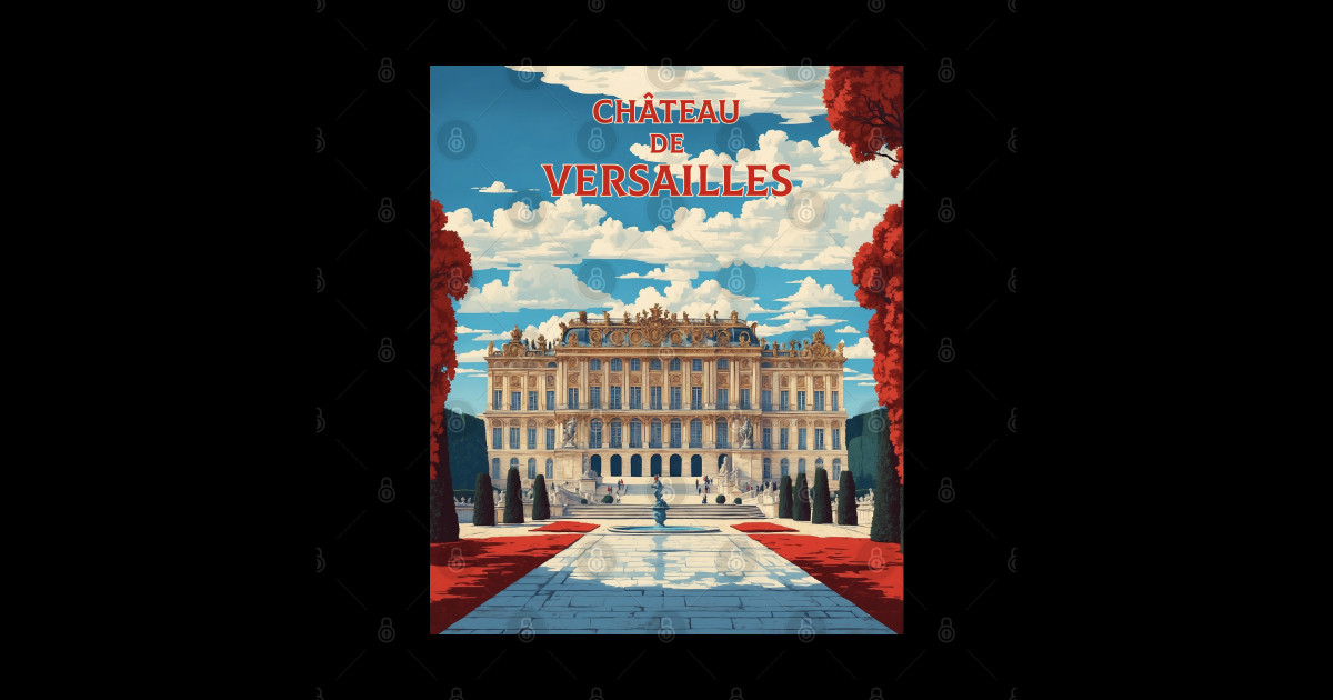 Chateau de Versailles France Tourism Vintage Poster - France Tourism ...