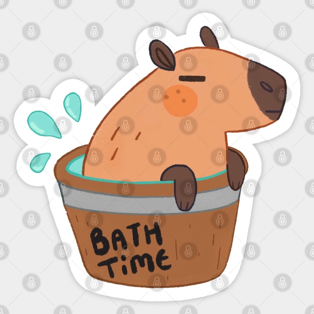 Capybara Bath Time - Capybara Lover - Sticker | TeePublic