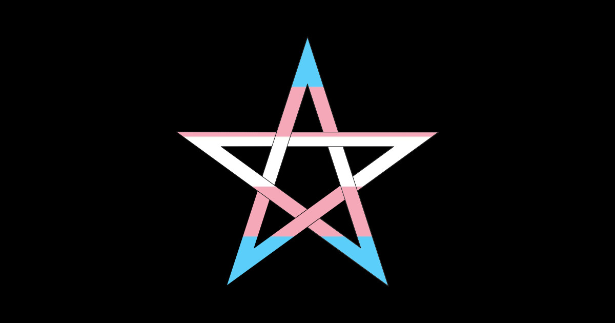 Trans Flag Pentagram (in black) - Pentagram - Sticker | TeePublic