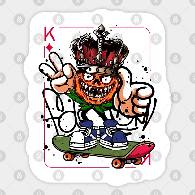 King Playing Card Monster with Skateboard Graffiti Street Art - Playing ...