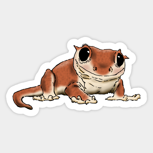 Happy Crested Gecko, Smiling Gecko, Cute Crestie - Geckos - Sticker ...