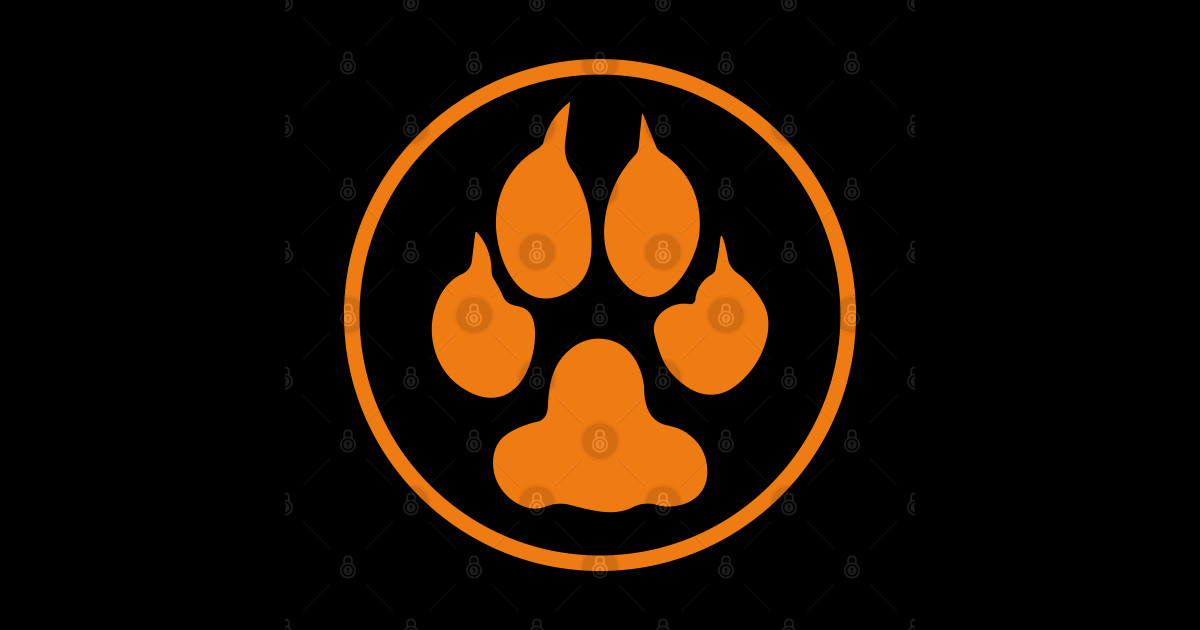 orange dog paw - Dog Lover - Sticker | TeePublic