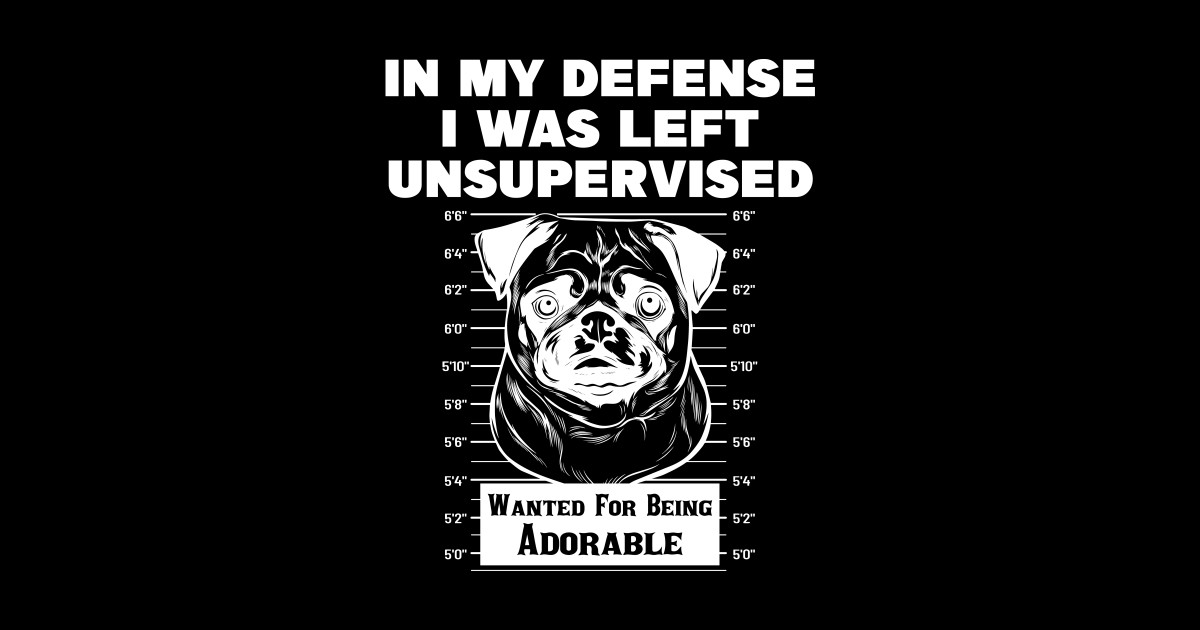 Pug Mug Shot - Funny Pug - Sticker | TeePublic