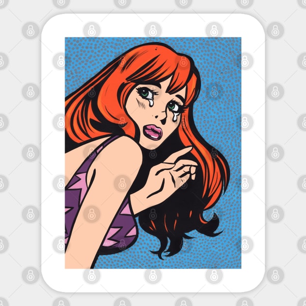 Ginger Crying Comic Girl - Sadgirl - Sticker | TeePublic