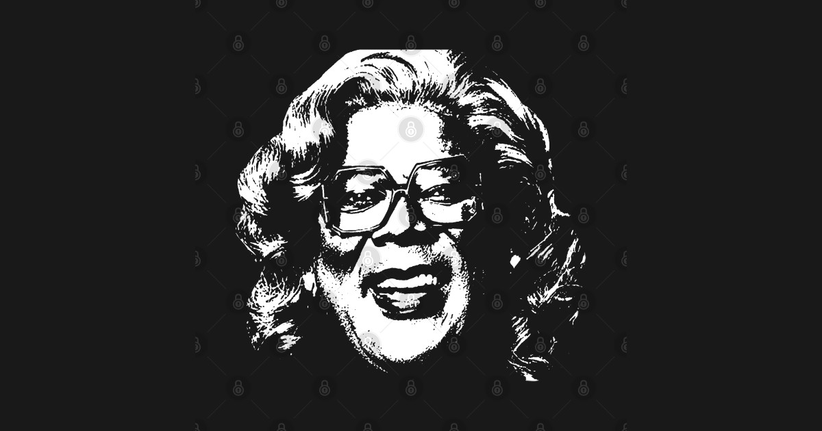 Madea White Stencil - Madea Tyler Perry - T-Shirt | TeePublic