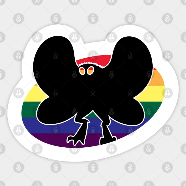 Rainbow Mothman Cryptid Pride - Mothman - Sticker | TeePublic