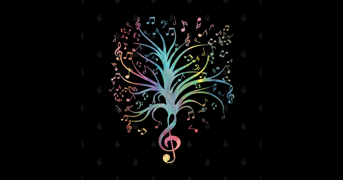 Treble Clef Music Tree - Music - Sticker | TeePublic