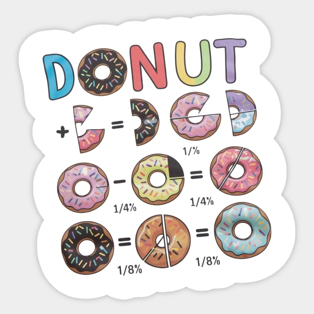 Donut Quick Math Fractions Donuts Math Teachers - Teachers - Sticker ...