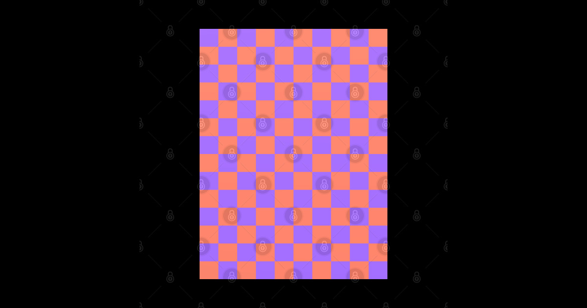 Orange and Purple Checkered Pattern - Checkerboard - Posters and Art ...