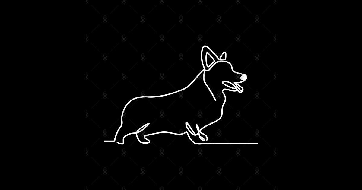 Corgi Line Art - Corgi - Sticker | TeePublic
